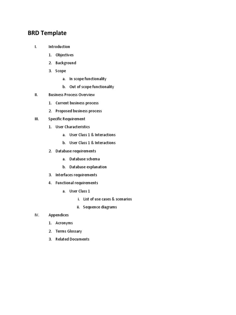 BRD Template | PDF | Use Case | Databases
