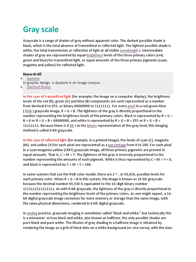 Gray Scale: Wavelength Brightness | PDF | Rgb Color Model | Magenta