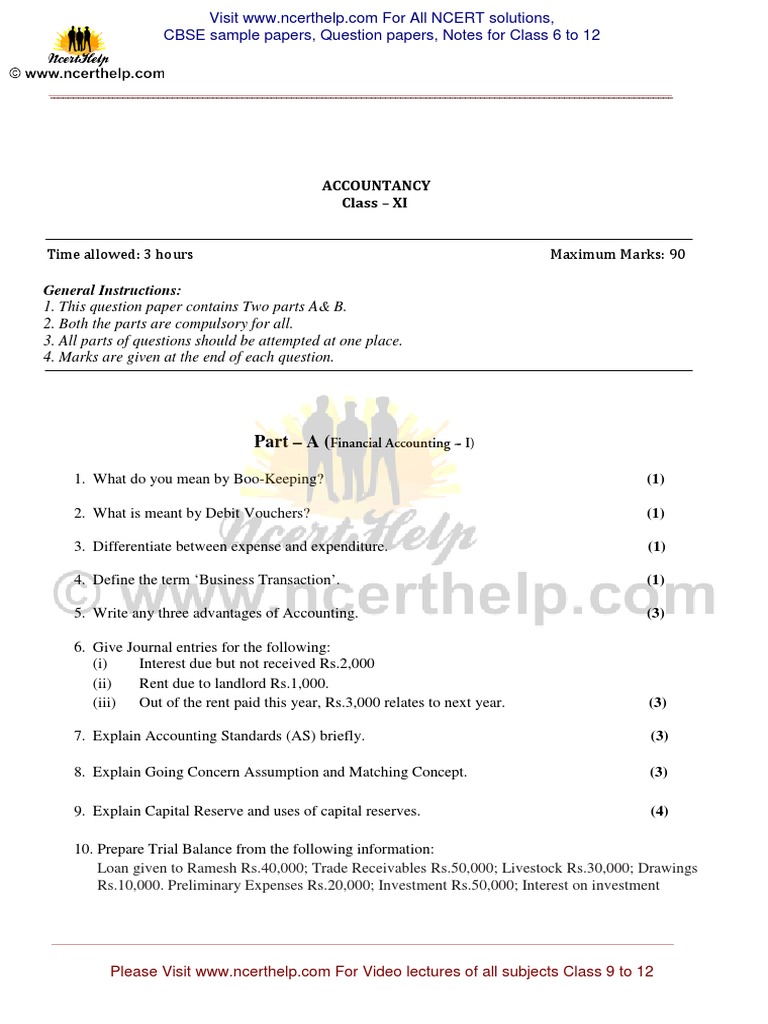 2015 Accountancy Question Paper Solutions | PDF | Debits And Credits ...