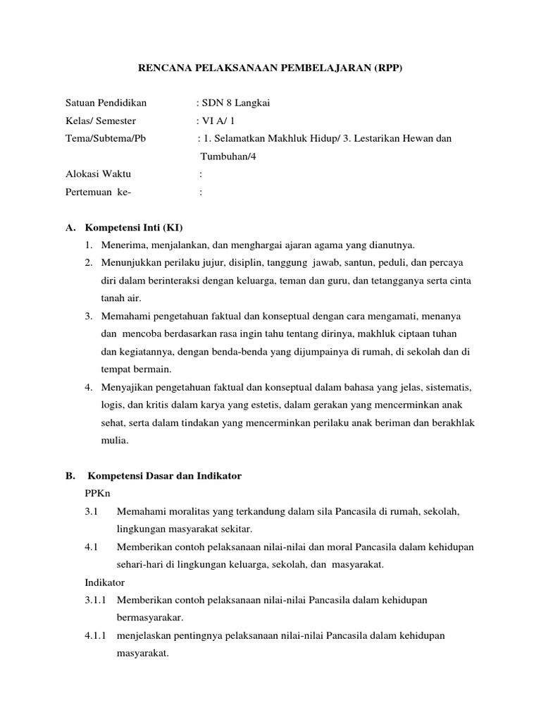 RPP Subtema 3, Pel 4 | PDF