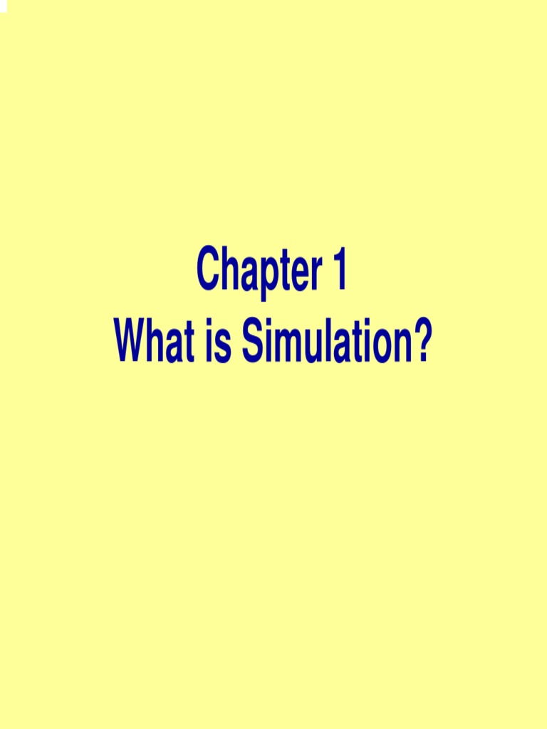 Simulation 01 Pdf Computer Simulation Simulation