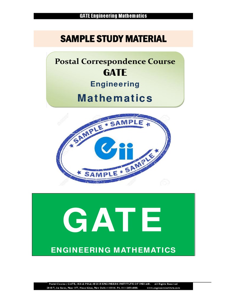 Gate Engineering Mathematics Material Pdf Matrix Mathematics