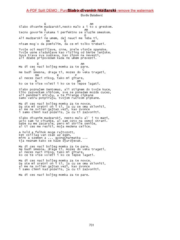 Slabo Divanim Mađarski | PDF