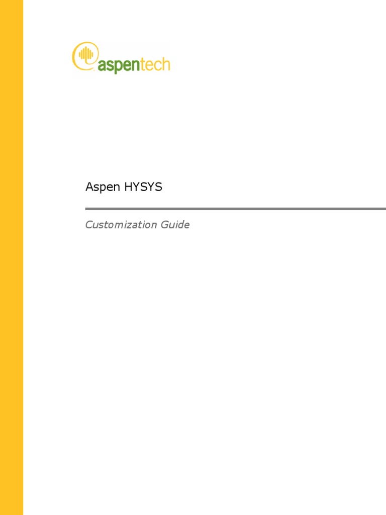 AspenHYSYSV7 3-Cust PDF | PDF