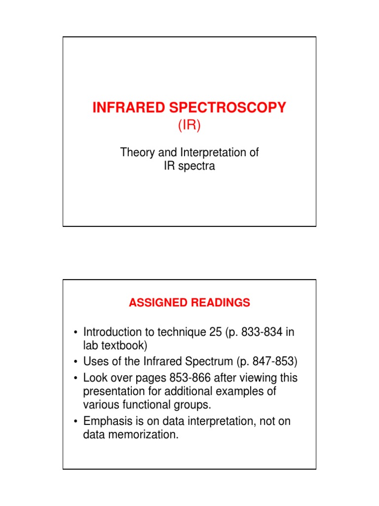Ir Presentation PDF | PDF | Infrared Spectroscopy | Spectroscopy