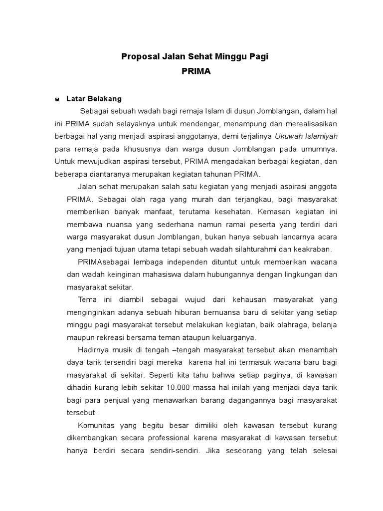 Proposal Jalan Sehat | PDF
