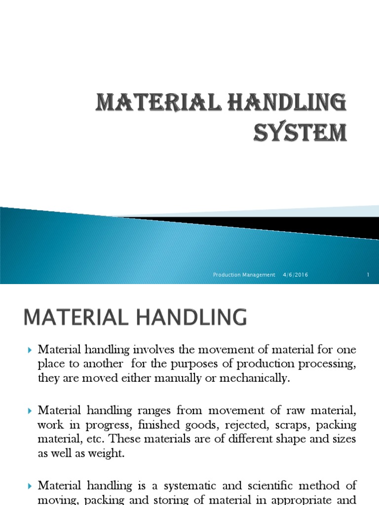 Material Handling | PDF | Science And Technology | Engineering