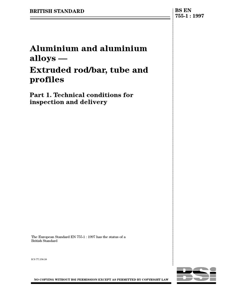 En 755-1 PDF | Extrusion | Pipe (Fluid Conveyance)