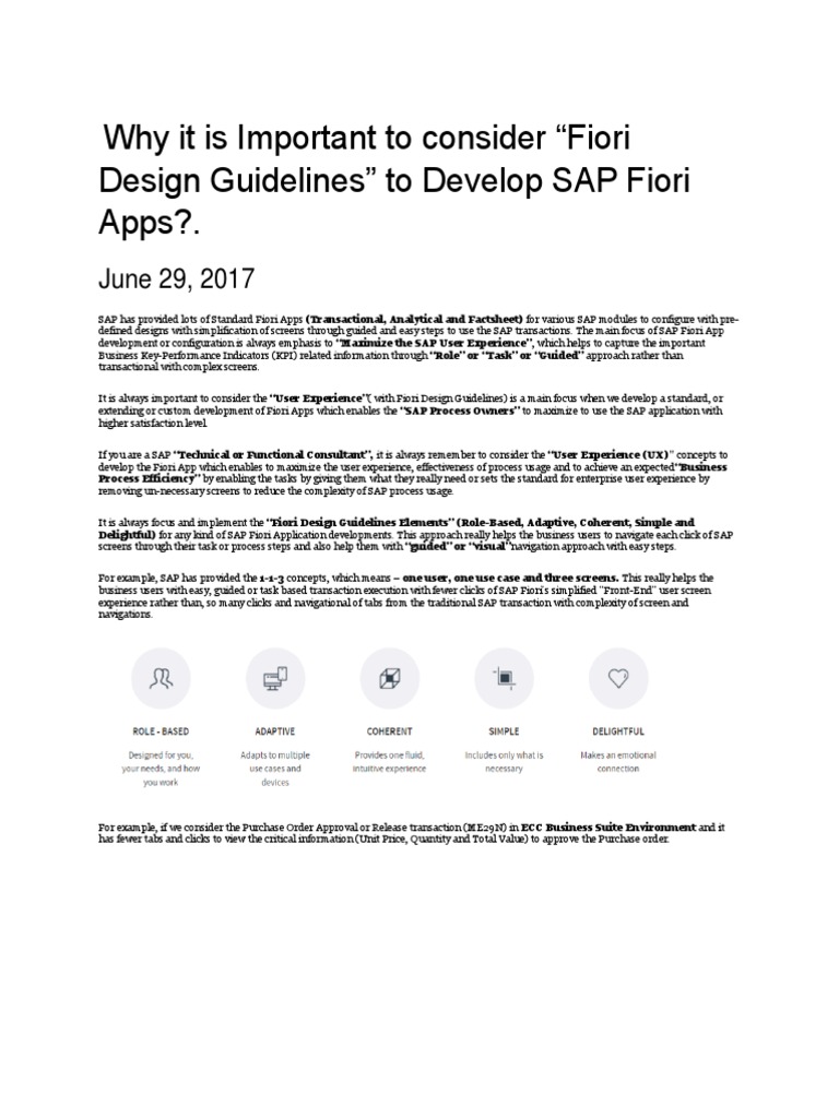 Why It Is Important To Consider Fiori Design Guidelines To Develop Sap Fiori Apps Pdf