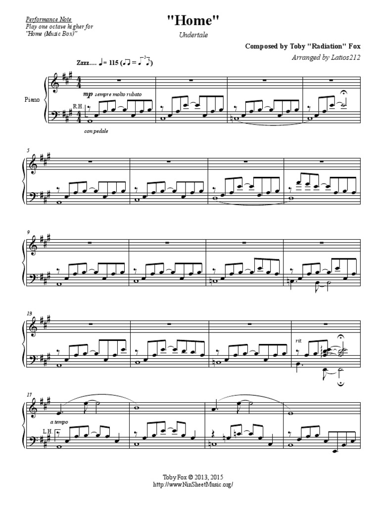 Undertale - Home.pdf | Musical Compositions | Leisure