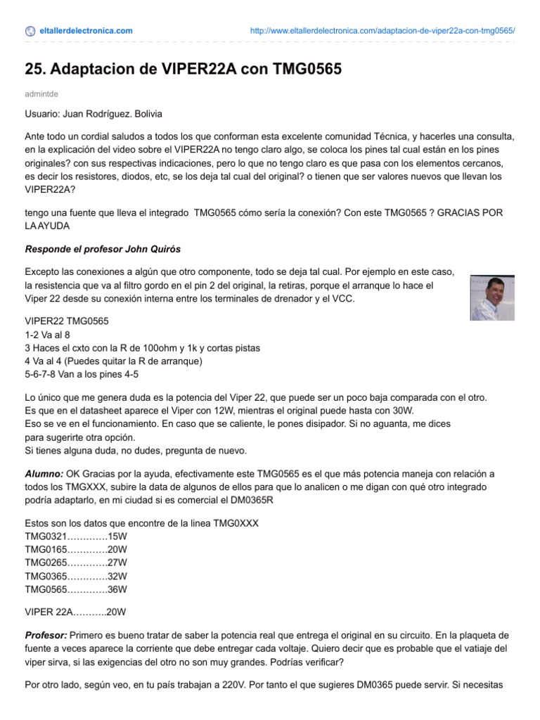 Adaptacion de VIPER22A Con TMG0565 PDF | PDF