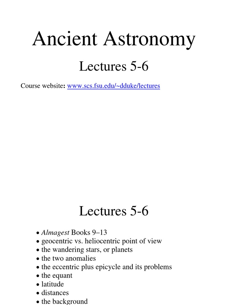 Ancient Astronomy Lecture5 | PDF | Heliocentrism | Planets