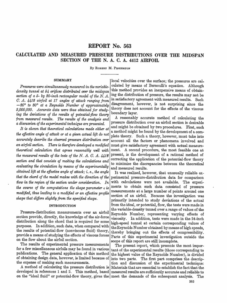 Pinkerton Naca Report 563 PDF | PDF