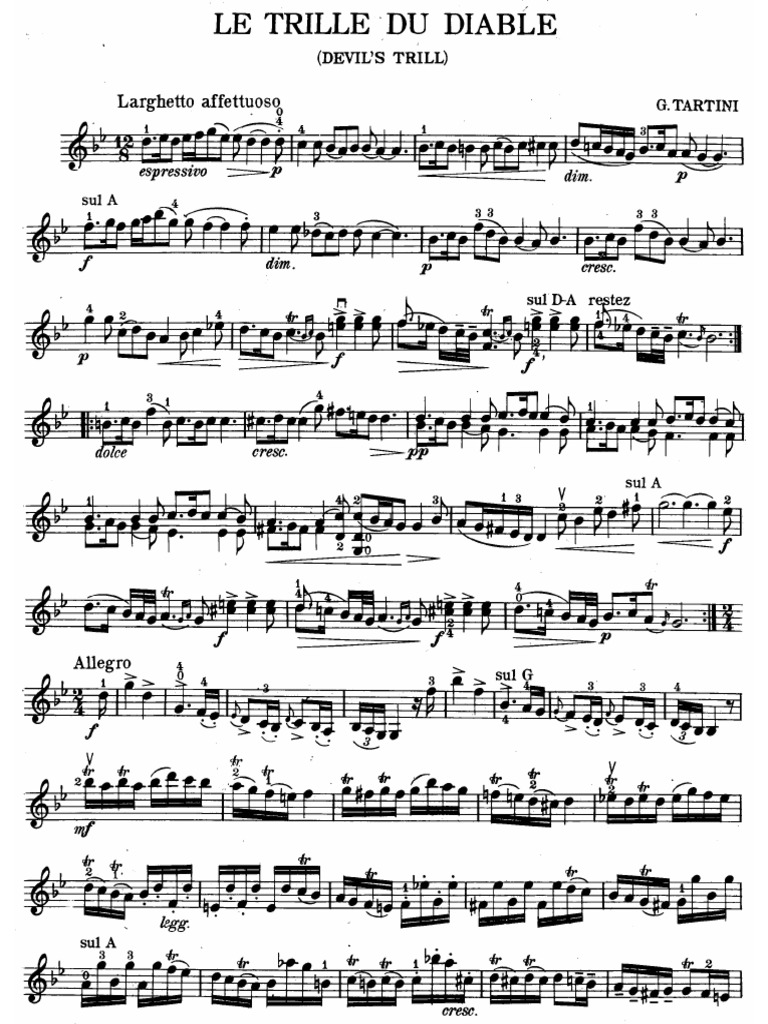 Tartini Devils Trill Sonata Violin PDF | PDF