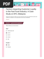 KFC Customer Feedback Questionnaire | PDF | Cooking, Food & Wine