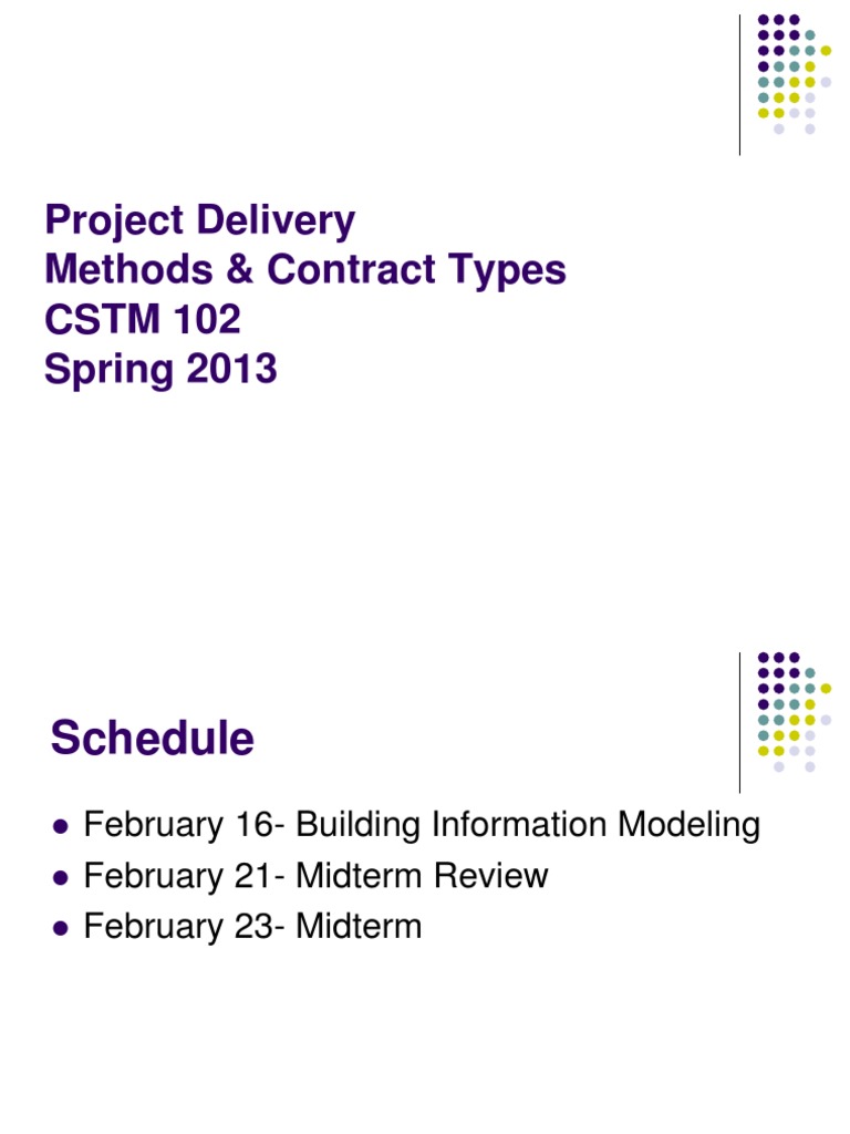 Project Delivery Methods Overview | PDF | Construction Management ...