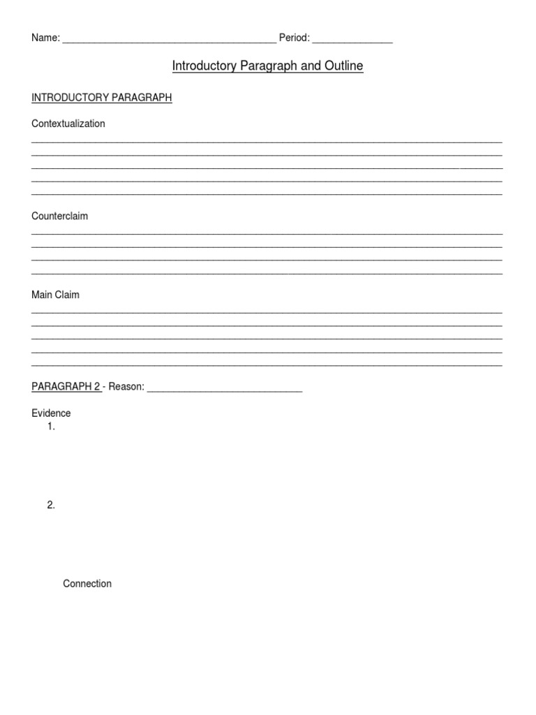 Essay Outline - Scaffolded | PDF