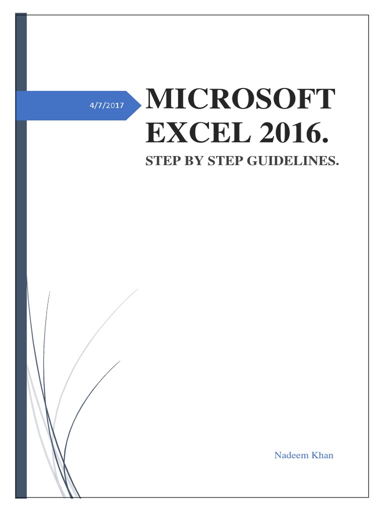 Microsoft EXCEL 2016.: Step by Step Guidelines | PDF | Microsoft Excel ...