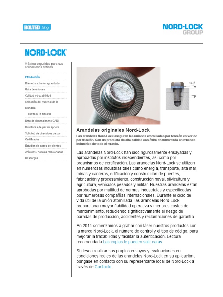 Nord Lock | PDF | Calidad (comercial) | Industrias