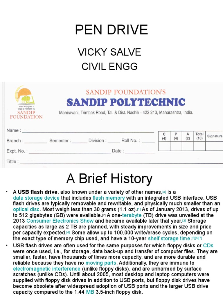 A Brief History and Technical Overview of USB Flash Drives | PDF | Usb ...