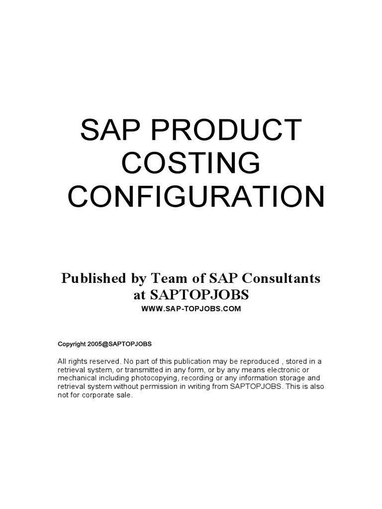 Product Costing (COPC) Configuration Step by Step With Screen Shots PDF ...