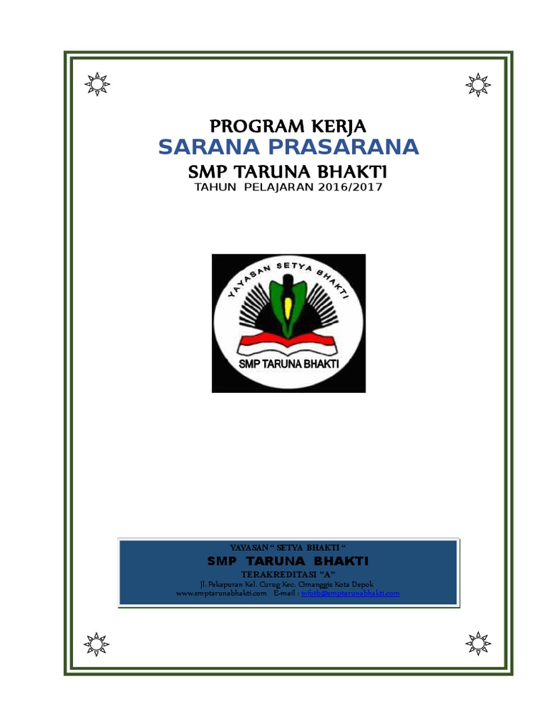 Cover Program Kerja Sarpras | PDF