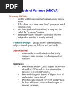 ANOVA Cheat Sheet | PDF | Analysis Of Variance | Errors And Residuals