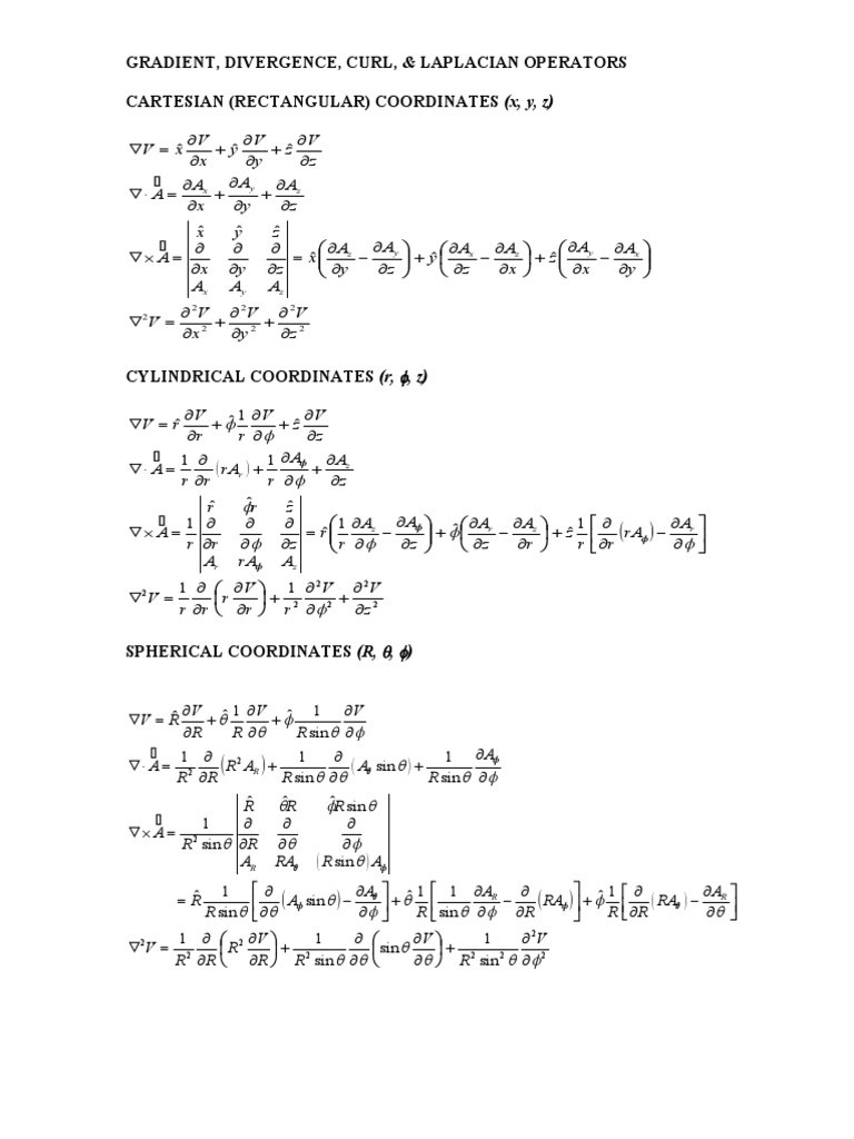 Vector Calculus in 3D Coordinates | PDF | Calculus | Algebraic Geometry