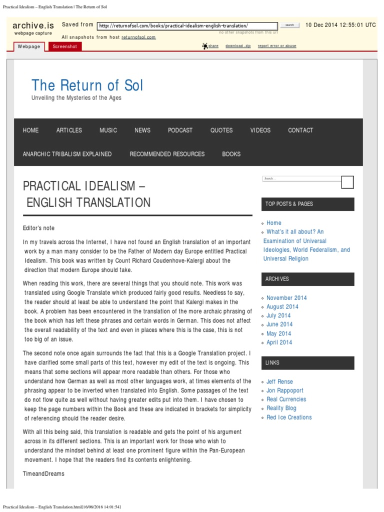 Practical Idealism - English Translation PDF | PDF | Nobility | Jews