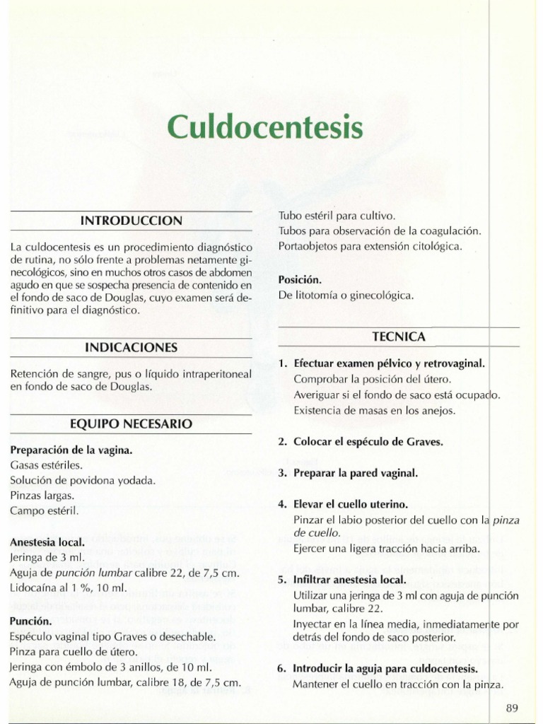 Culdocentesis PDF | PDF | Vagina | Medicina