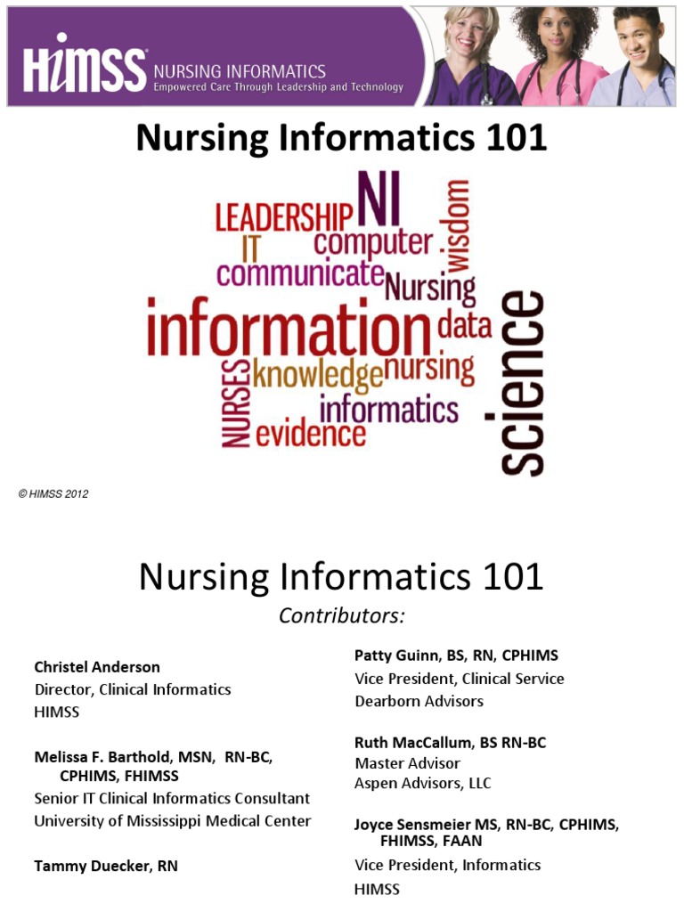 Nursing Informatics 101 PDF | PDF | Health Informatics | Nursing Nursing Informatics 101 PDF | PDF | Health Informatics | Nursing
