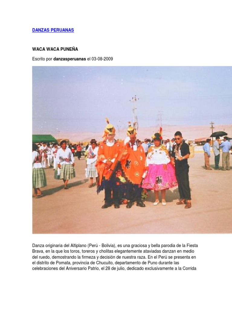 Danzas Peruanas Pdf Bailes Las Artes Escénicas