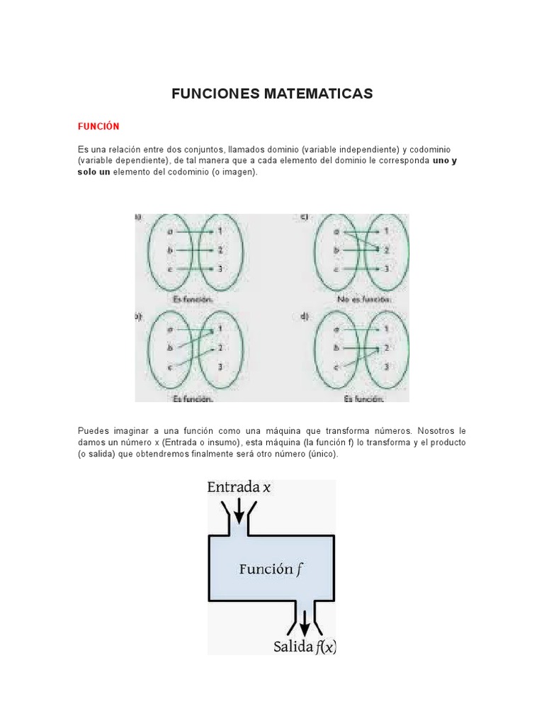 Introducción a Funciones Matemáticas | PDF | Función (Matemáticas ...