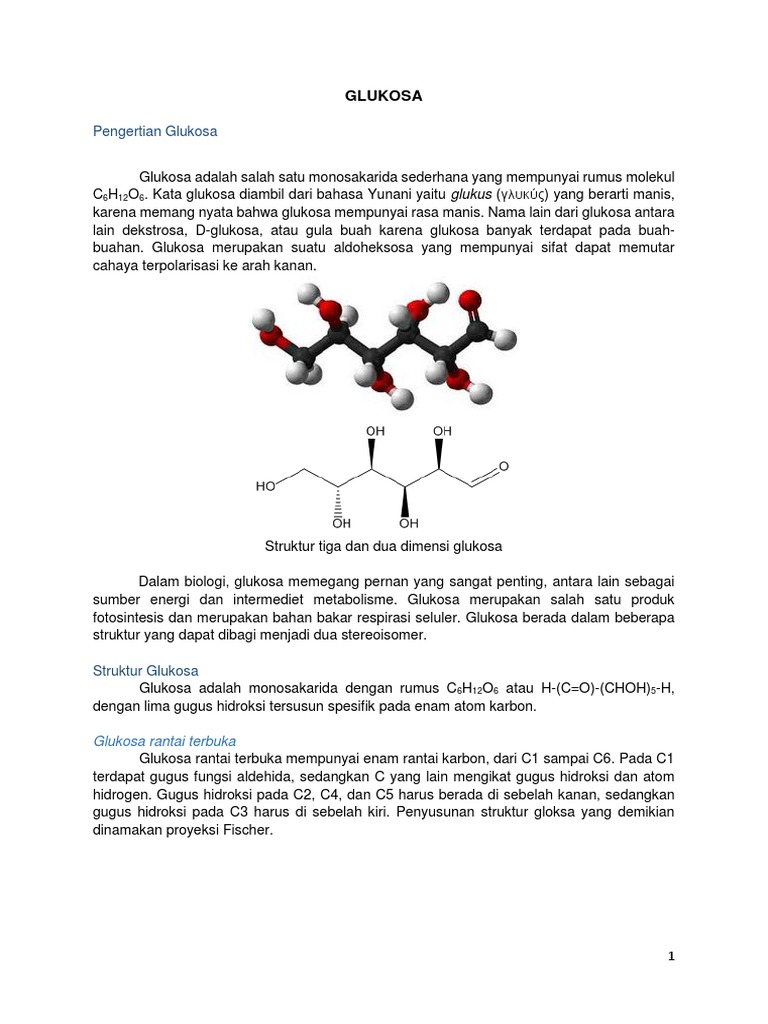 Struktur dan Manfaat Glukosa | PDF | Sains & Matematika
