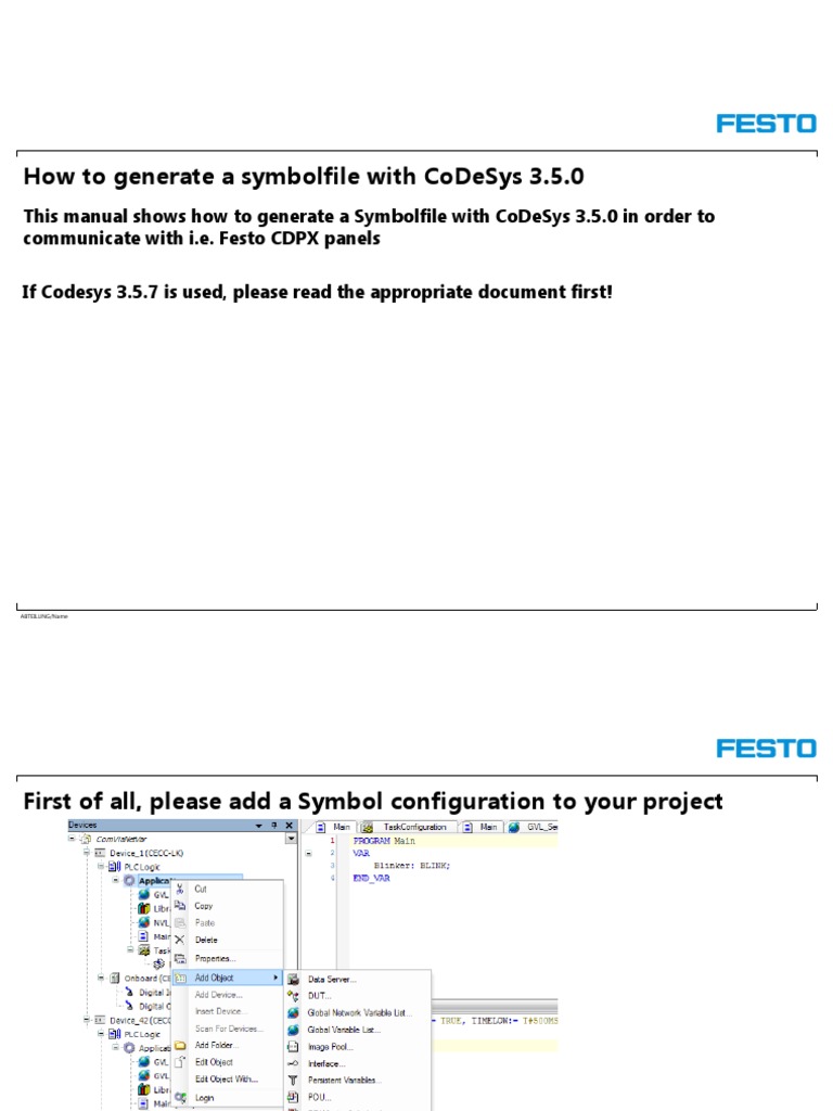 Symbol Configuration With Codesys3.5.0 | PDF