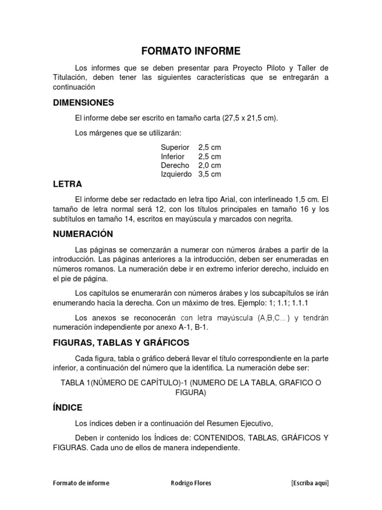 Formato Informe Proyecto de Título | PDF | Science | Tecnología (general)
