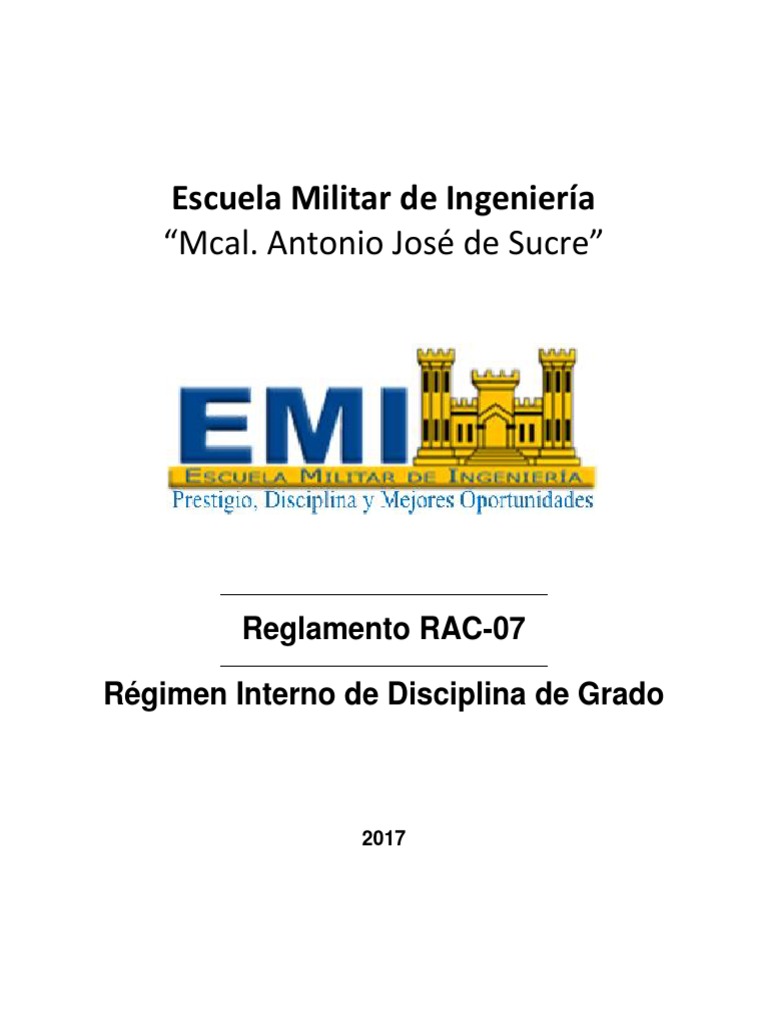 Reglamento de Disciplina EMI 2017 | PDF | Disciplinas | Regulación