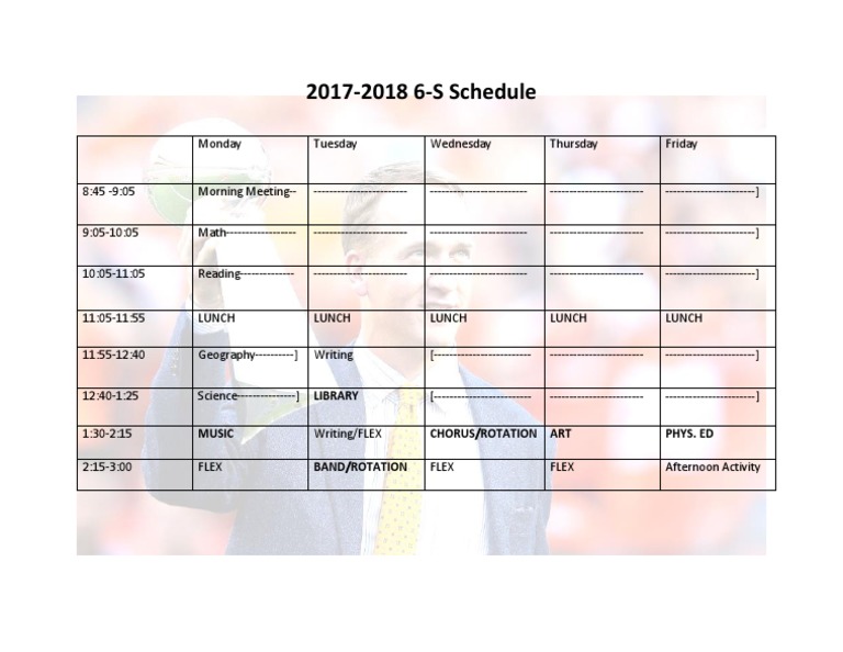 2017 6s Schedule | PDF