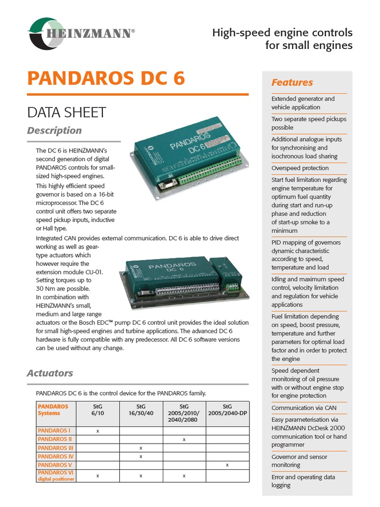 DC 6 Digital Gov Data Sheet PDF | PDF | Engines | Actuator