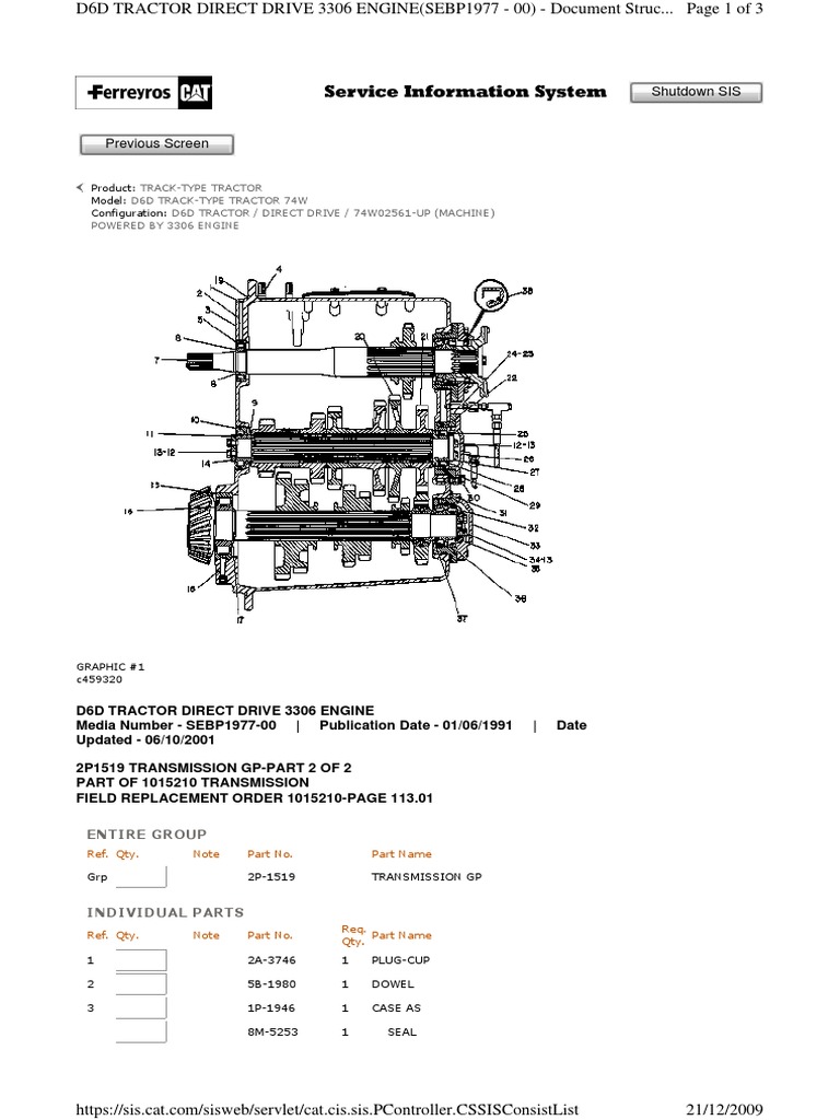 Transm 1 SIDE BOOM CATERPILLAR 561D | PDF