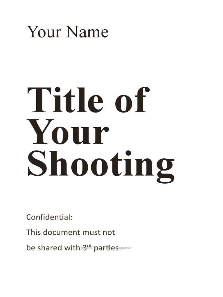 Production Book Template 2 | PDF | Camera