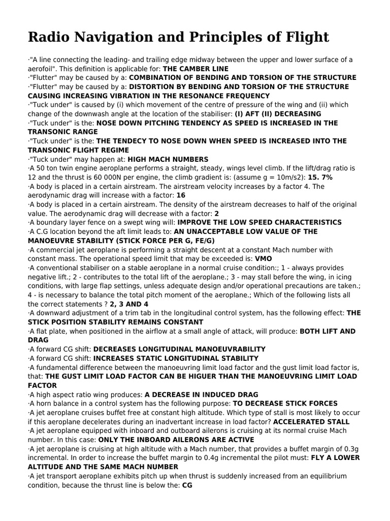Radio Navigation and Principles of Flight | Download Free PDF | Flight ...