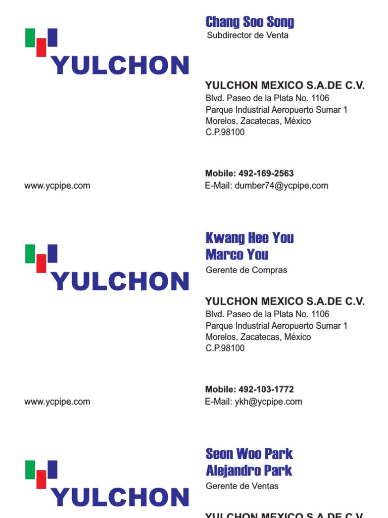 Yulchon México en Parque Industrial Sumar 1 | PDF