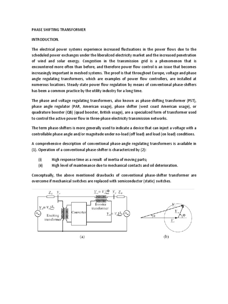 Phase Shifting Transformer | PDF | Transformer | Manufactured Goods