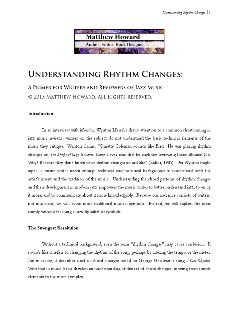 Understanding Rhythm Changes | PDF | Chord (Music) | Jazz