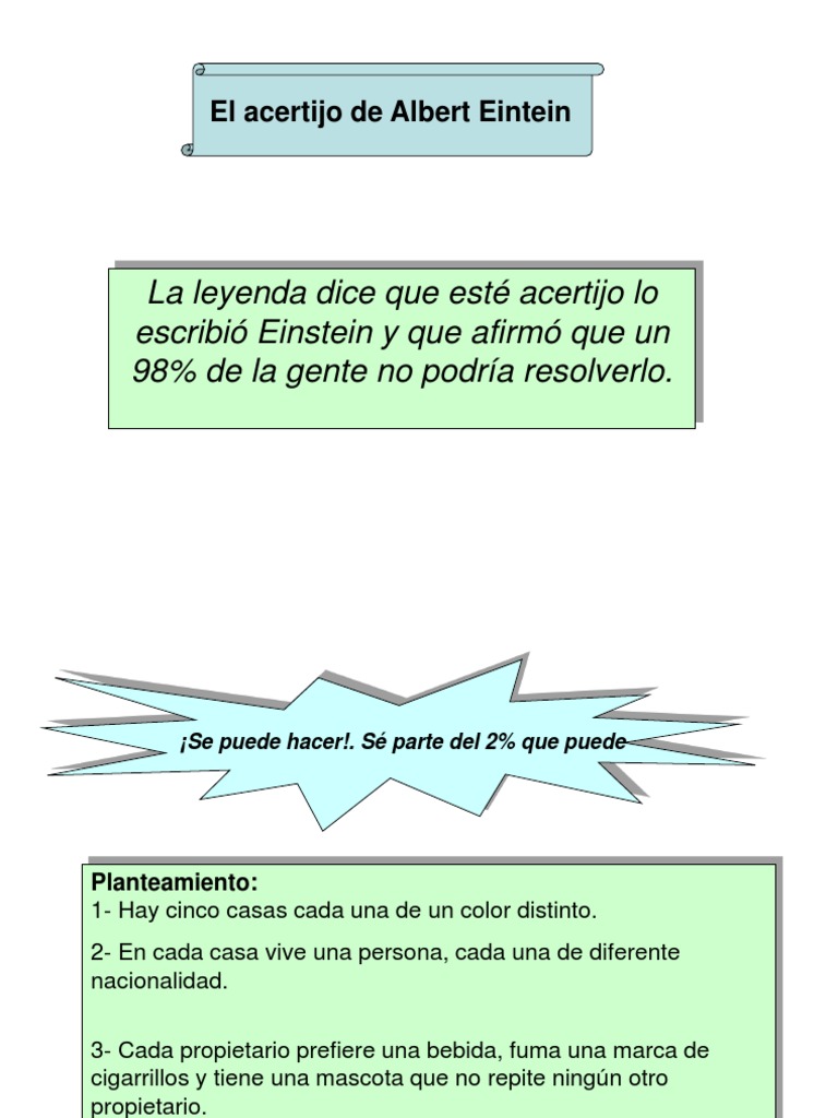 Acertijo de Einstein | PDF