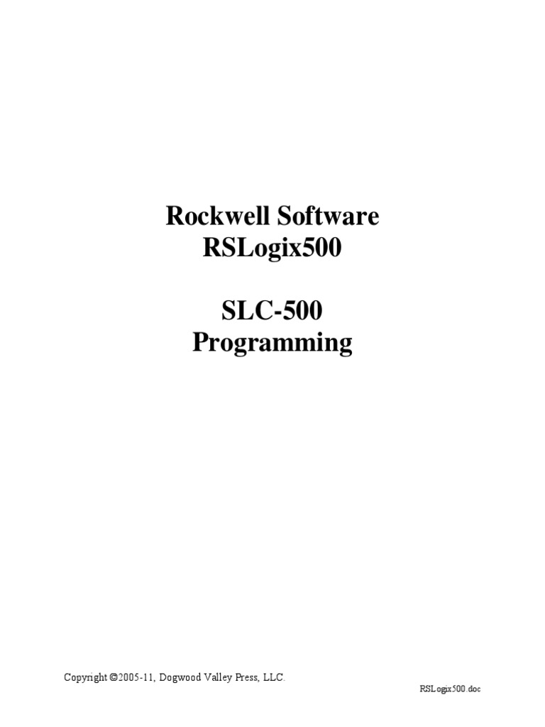 Rockwell Software Rslogix500 Slc-500 Programming | PDF