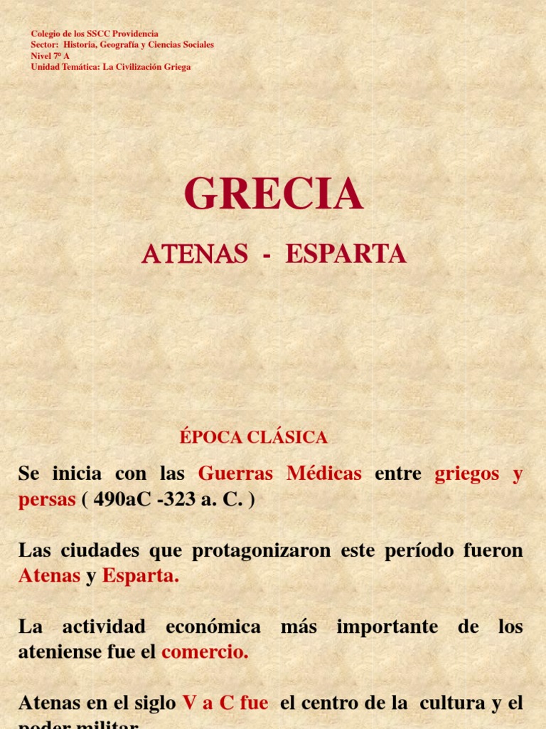 7° Atenas y Esparta | PDF | Esparta | Antigua Grecia
