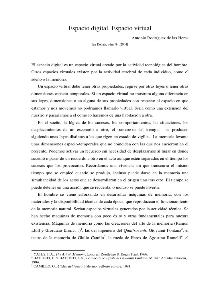 Espacio Digital Espacio Virtual | PDF | Espacio | Archivo de computadora
