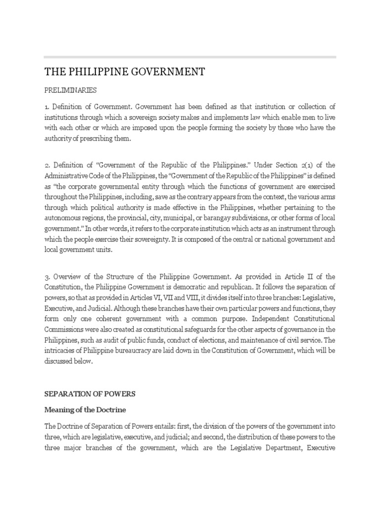 The Philippine Government | PDF | United States House Of ...